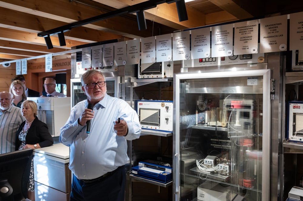 Professor V. A. Bumelis opens the Lithuanian Museum of Biotechnology